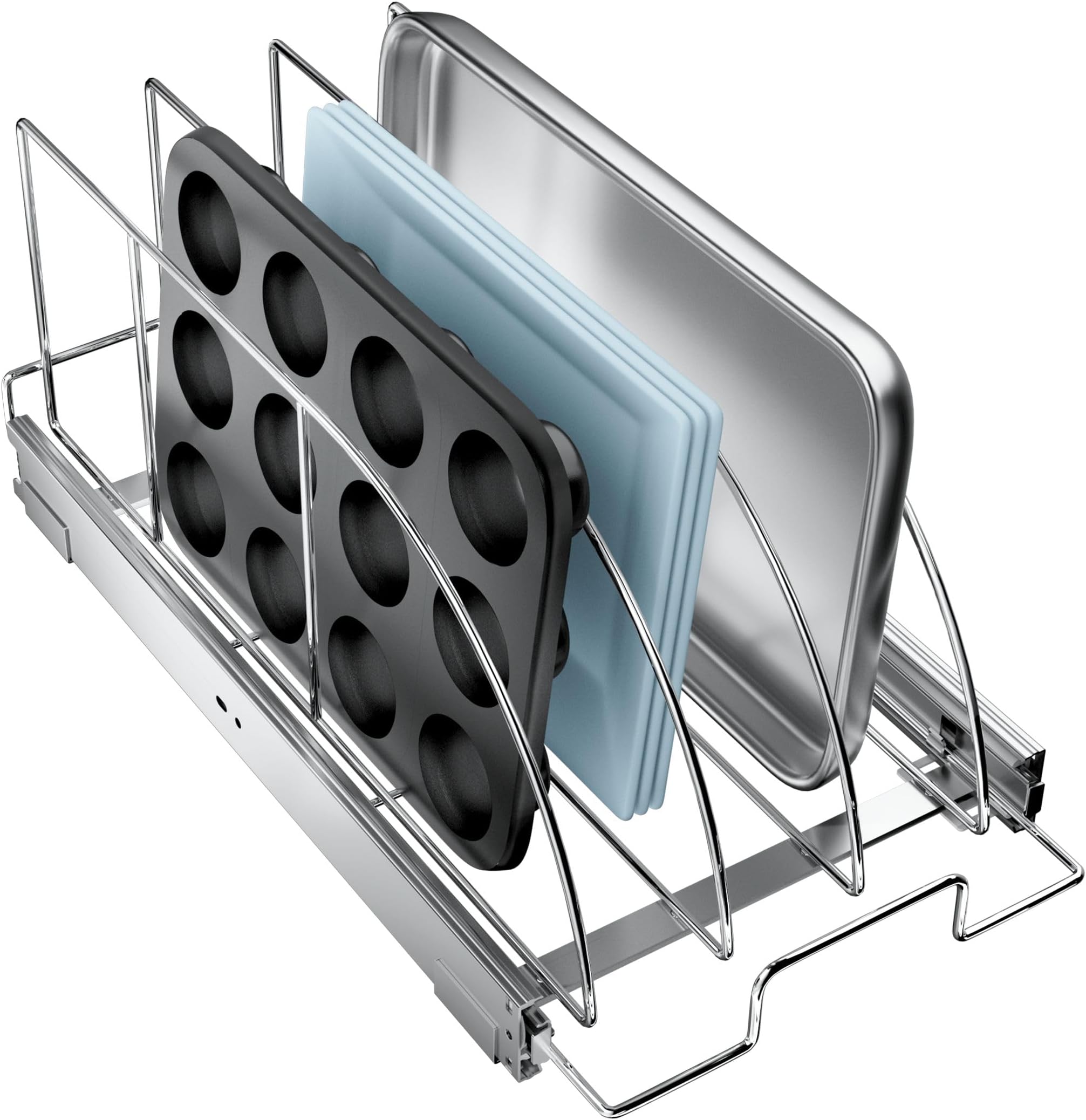Amazon.com: ROOMTEC Slide Out Cutting Board Bakeware Tray Organizer ...