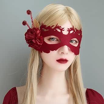 Amazon.com: LSHDXD Christmas Masks for Women,Mesh Masquerade Half-face ...