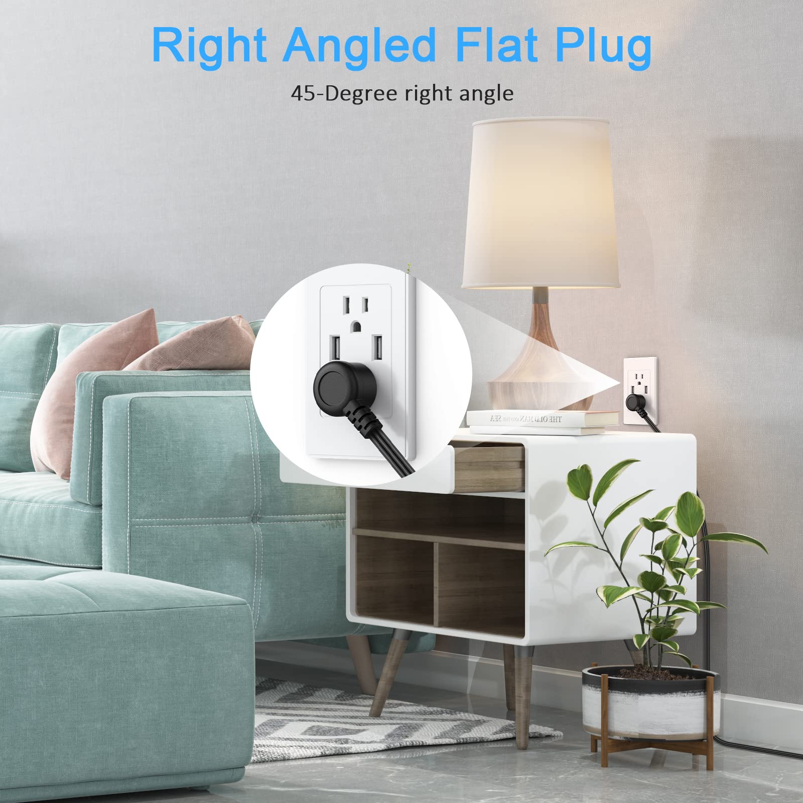 Recessed Power Strip, Furniture Drawer Outlet with 20W PD USB-C & 18W ...