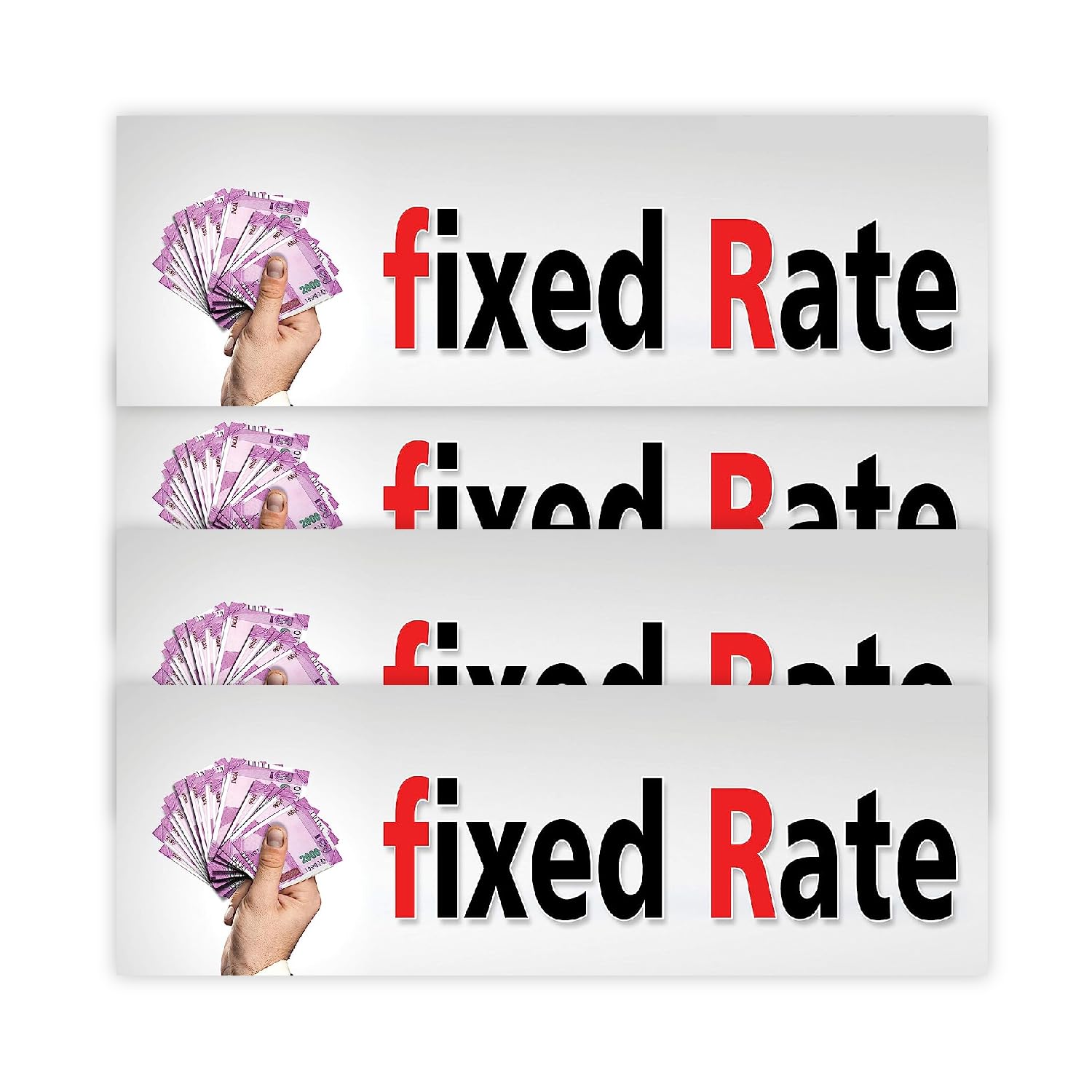 SIGNOOGLE Fixed Rate Sign Stickers For Restaurant Wall Shop Hotel ...