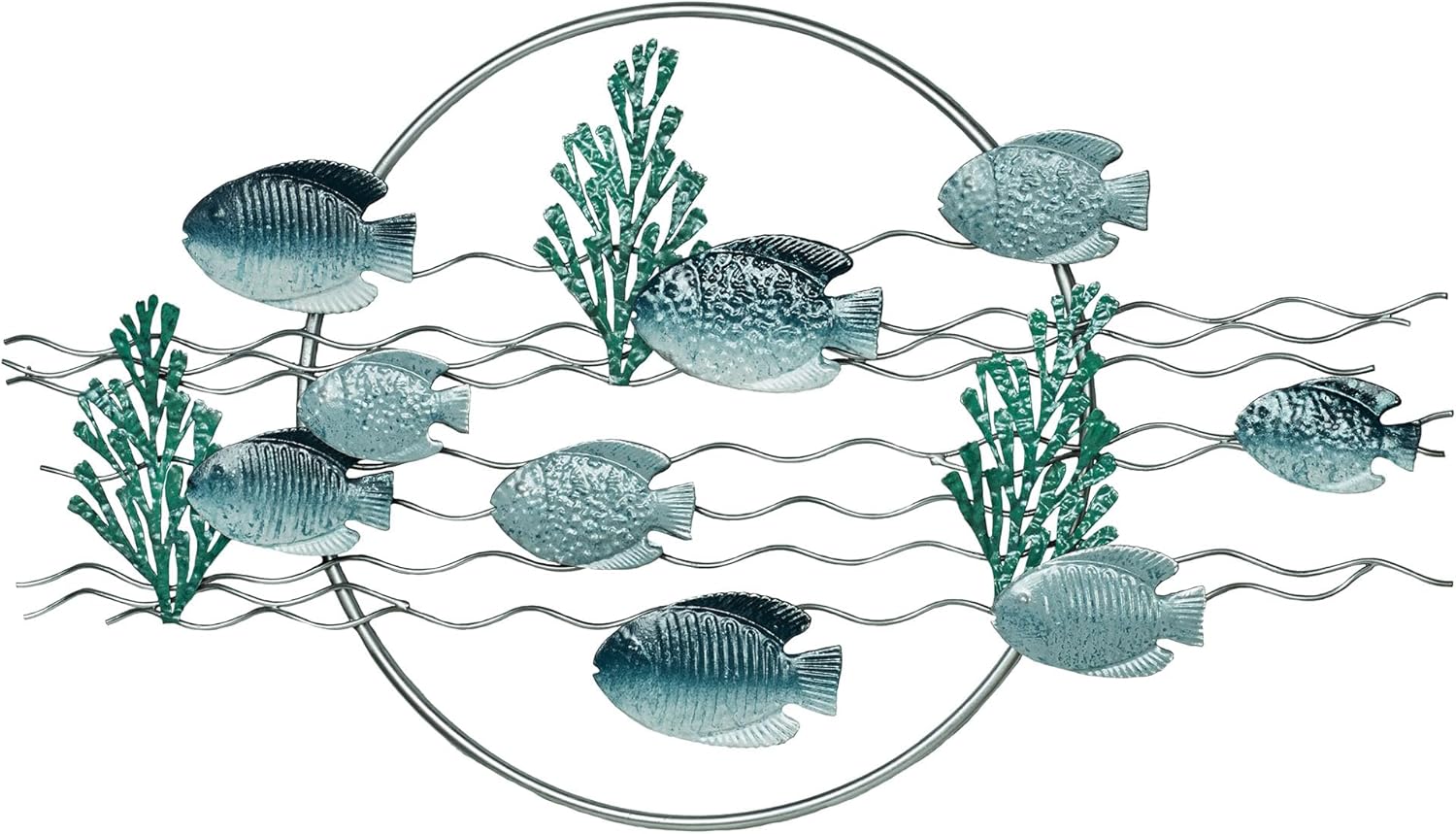 Amazon.com: With the Waves School of Fish Undersea Metal Wall Sculpture ...