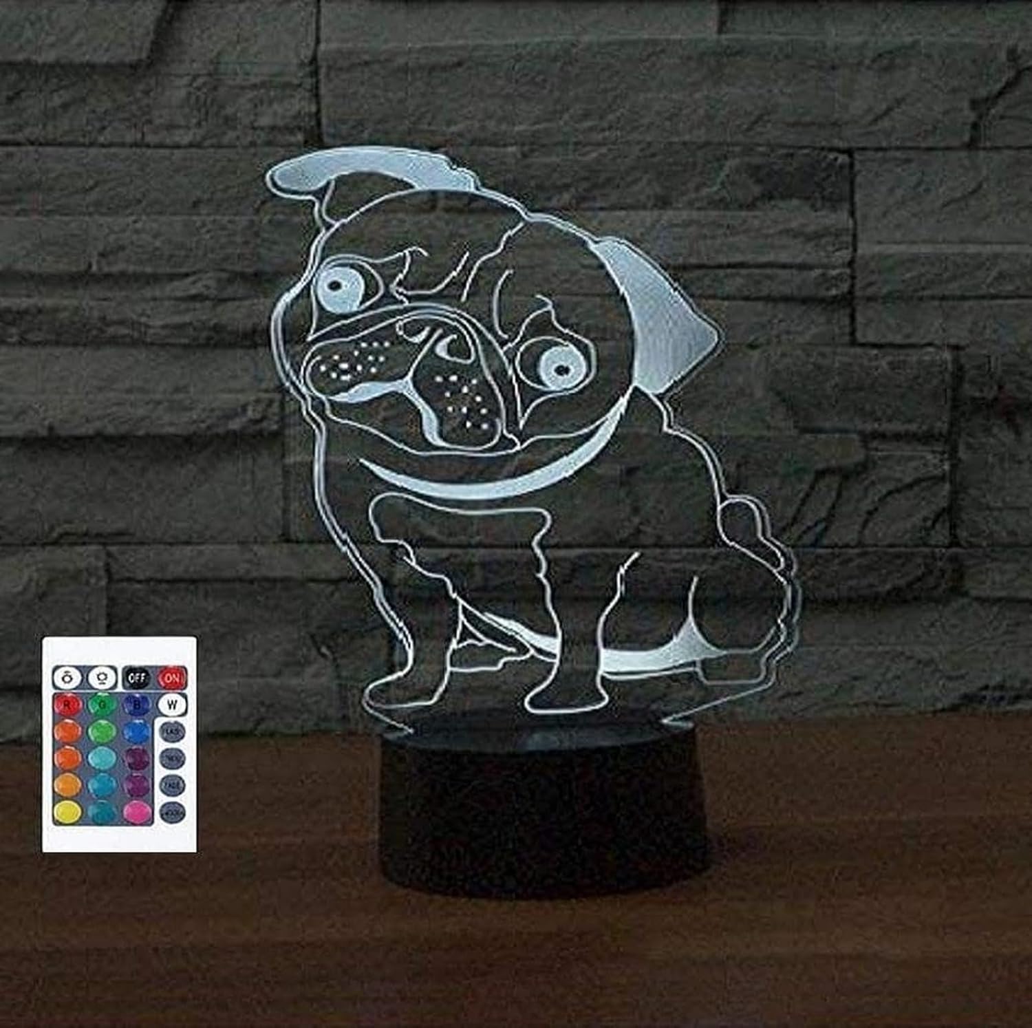 SUPERIORVZND 3D Lindo perro perro perro luz nocturna control remoto ...