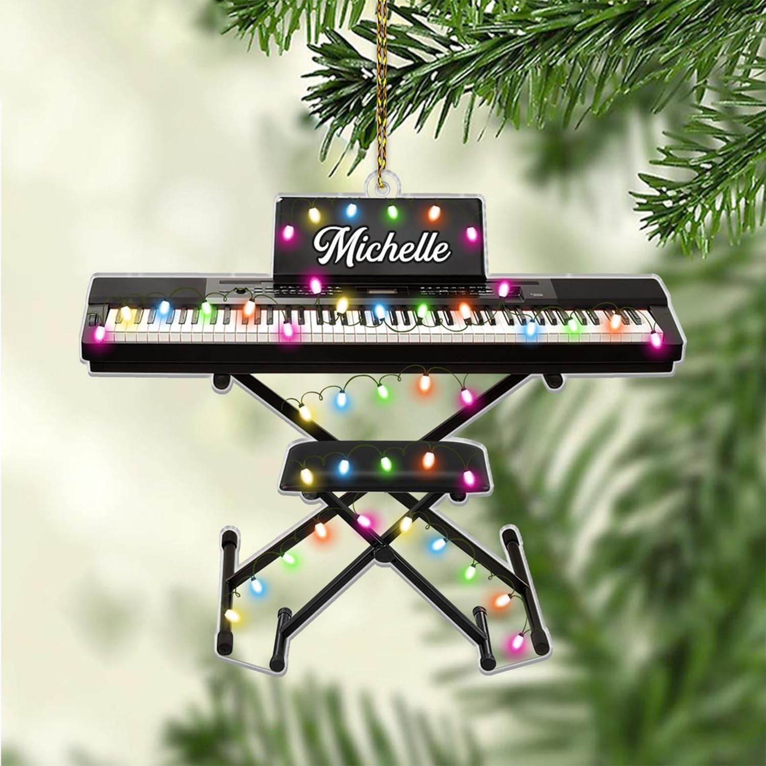 Amazon.com: SHAANT Personalized Piano Ornament 2025 – Custom Christmas ...