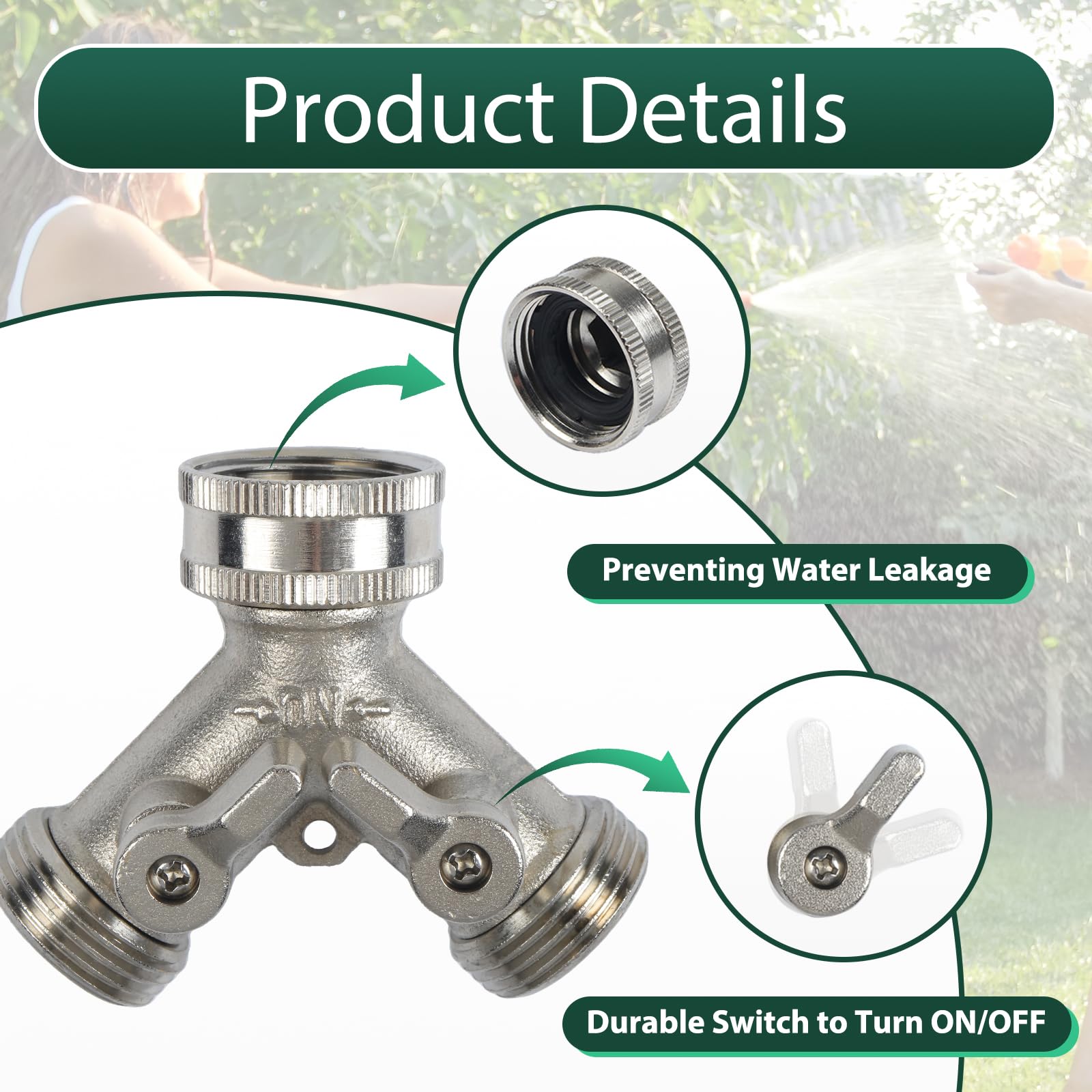 Brass Hose Connector 2 Way: 3/4″ Hose Pipe Connector, Y Garden Hose ...