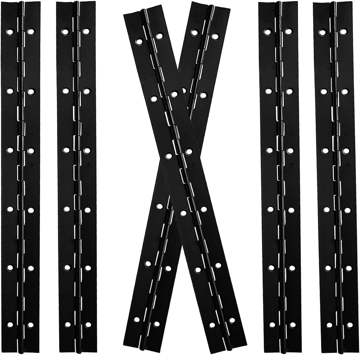 6Packs BlackContinuous & Piano Hinge, 12'' Heavy Duty Door Hinges with ...