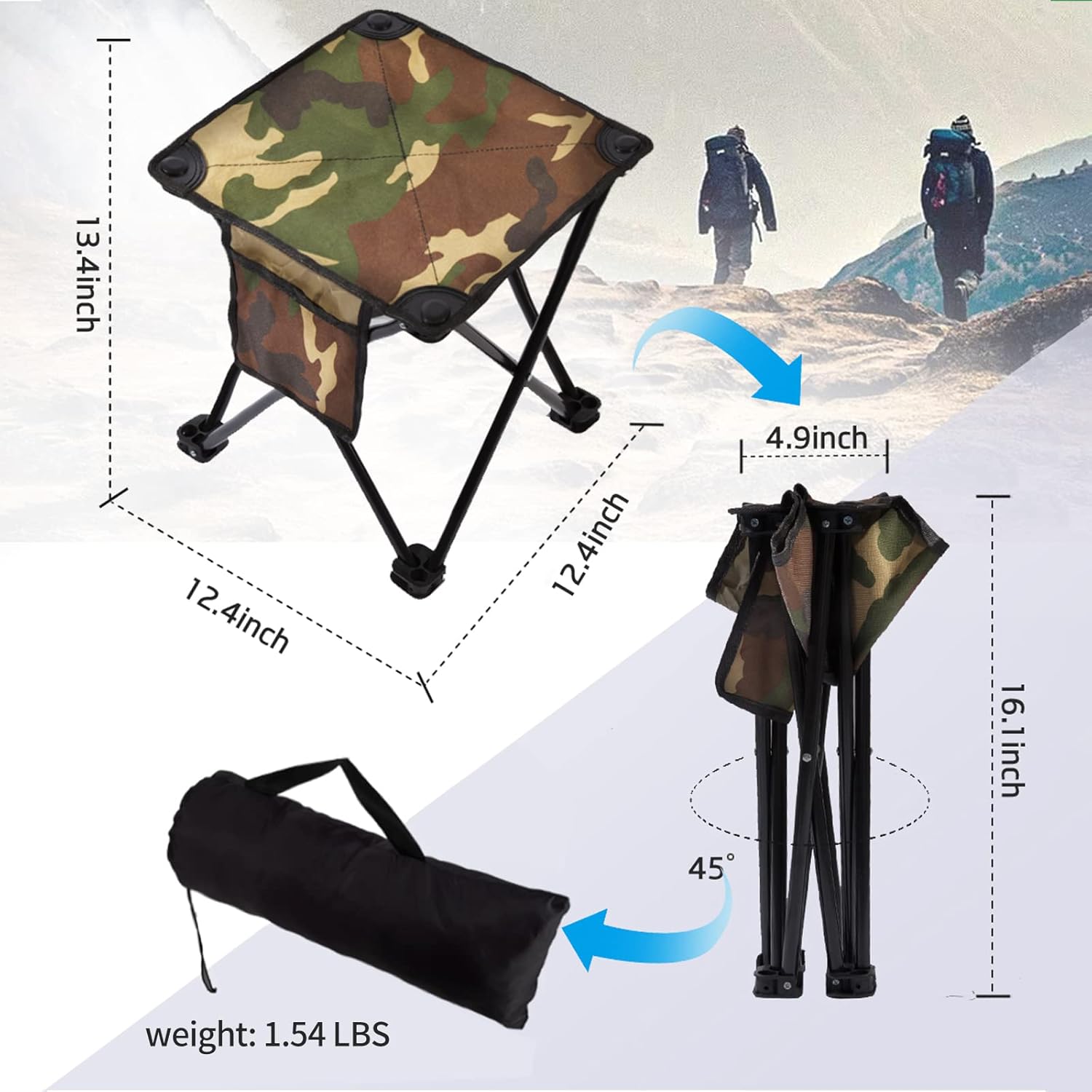 Buy 2 Packs] Upgraded Foldable Camping Stool, Lightweight Steel ...