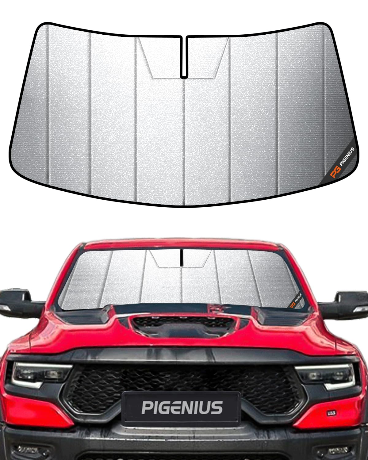 Amazon.com: Pigenius Windshield Sun Shade for 2019-2024 Dodge Ram 1500 ...