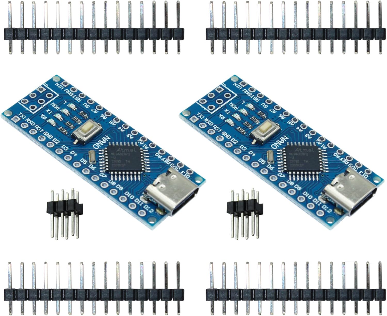 DIGISHUO 2Pcs Nano V3.0 ATmega328P CH340G | 5V 16M Type-C Port Module ...