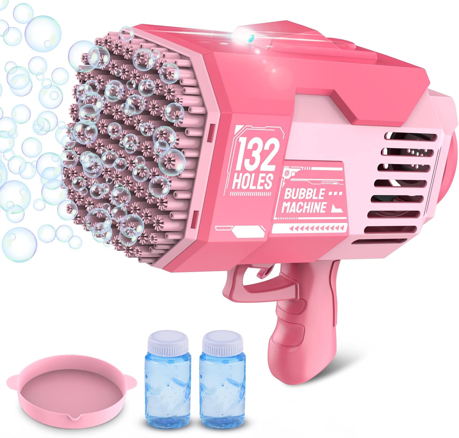 Amazon.com: 132 Holes Bubble Gun Machine - Rocket Bubbles Blaster with ...