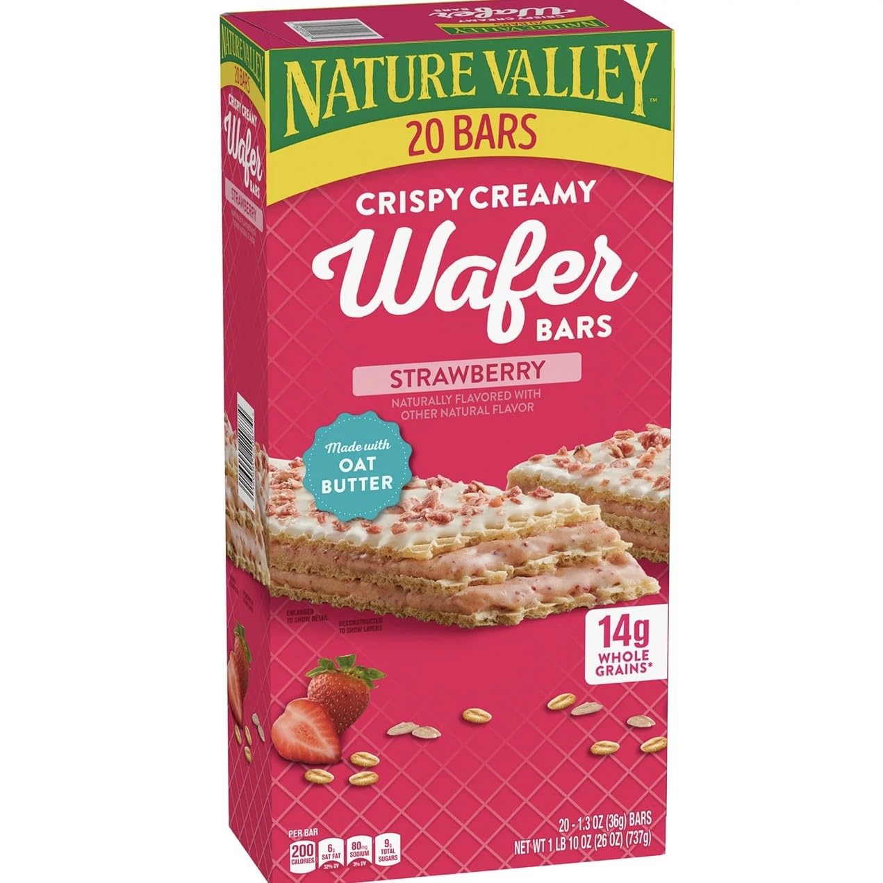 Amazon.com: Natures Valley Crispy Creamy Strawberry Wafer Bars, 20 ...