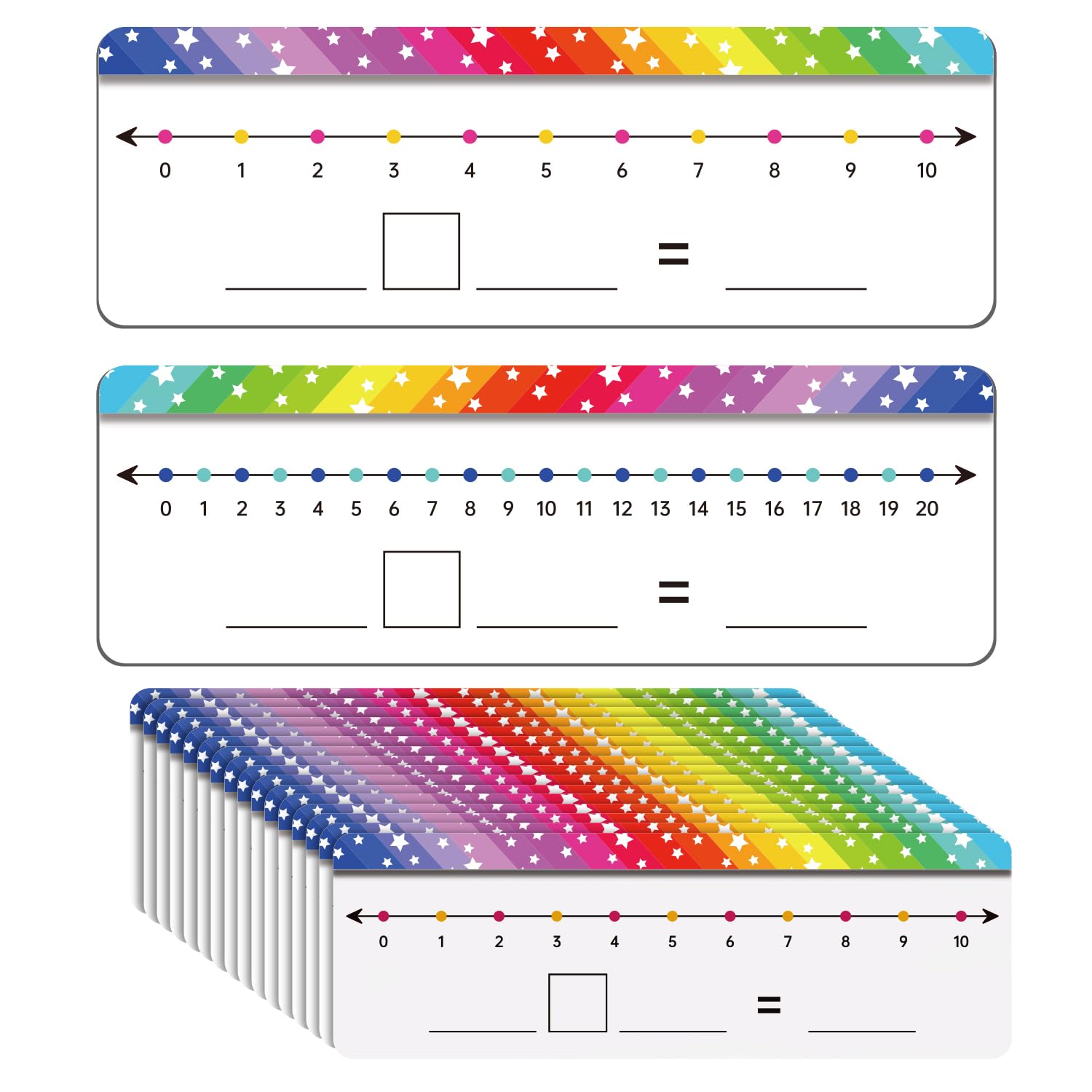 Snapklik.com : 26 Packs Number Line Dry Erase Boards Cards, Double ...