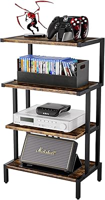 Amazon.com: Aquzee Game Console Stands, 4-Tier Stereo Stand Cabinet for ...