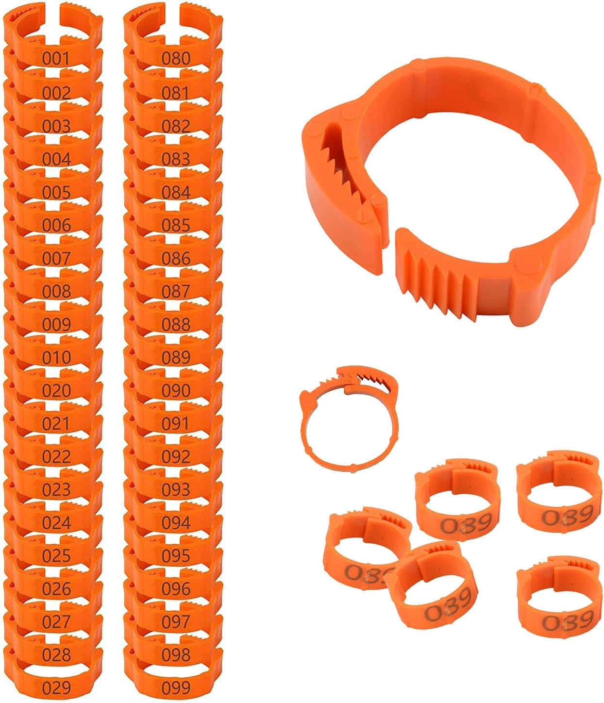 Amazon.com: 100 pcs Chicken Leg Rings, Numbered Tag Markers for Poultry ...