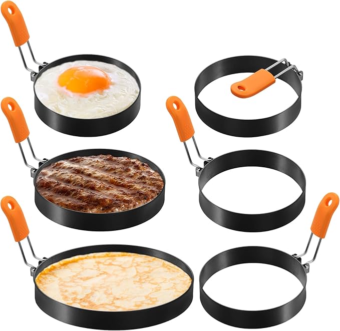 Amazon.com: Patelai 6 Pcs Egg Ring Pancake Ring Set Stainless Steel ...