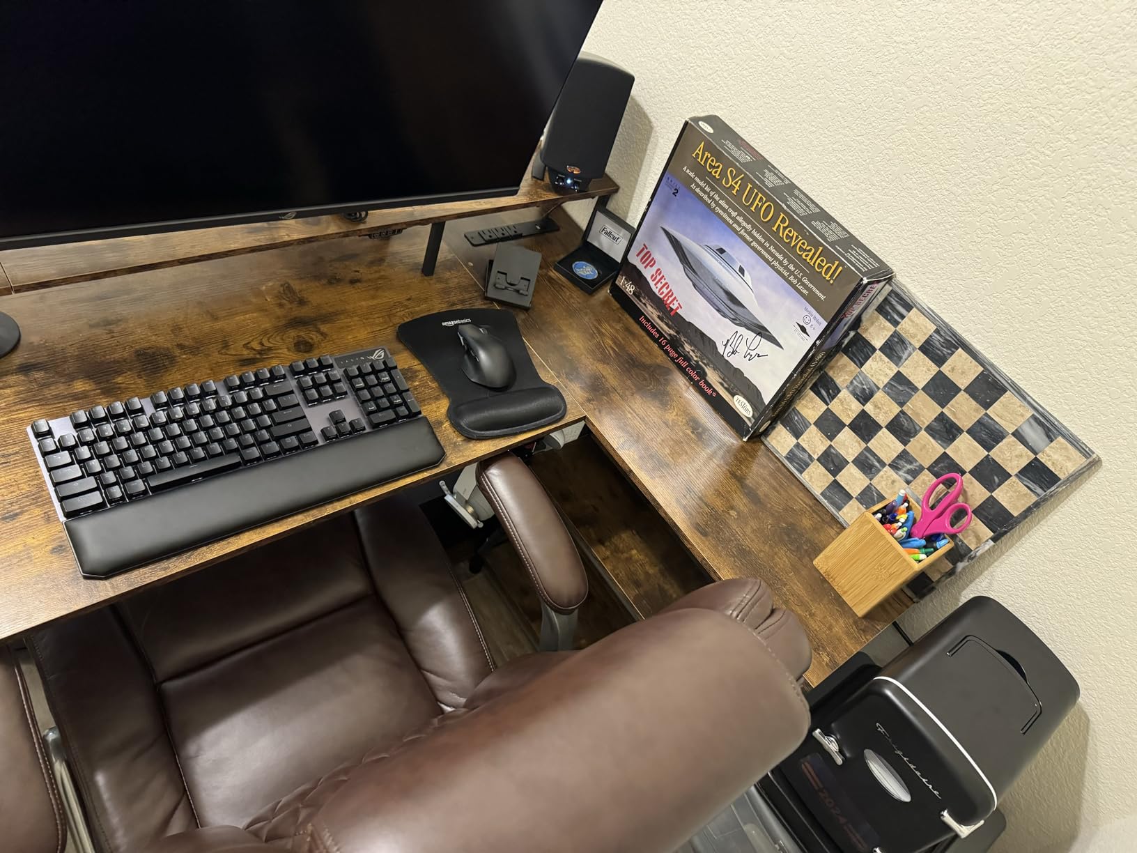 $38/mo - Finance ODK L Shaped Desk with File Drawer, 75" Reversible L ...