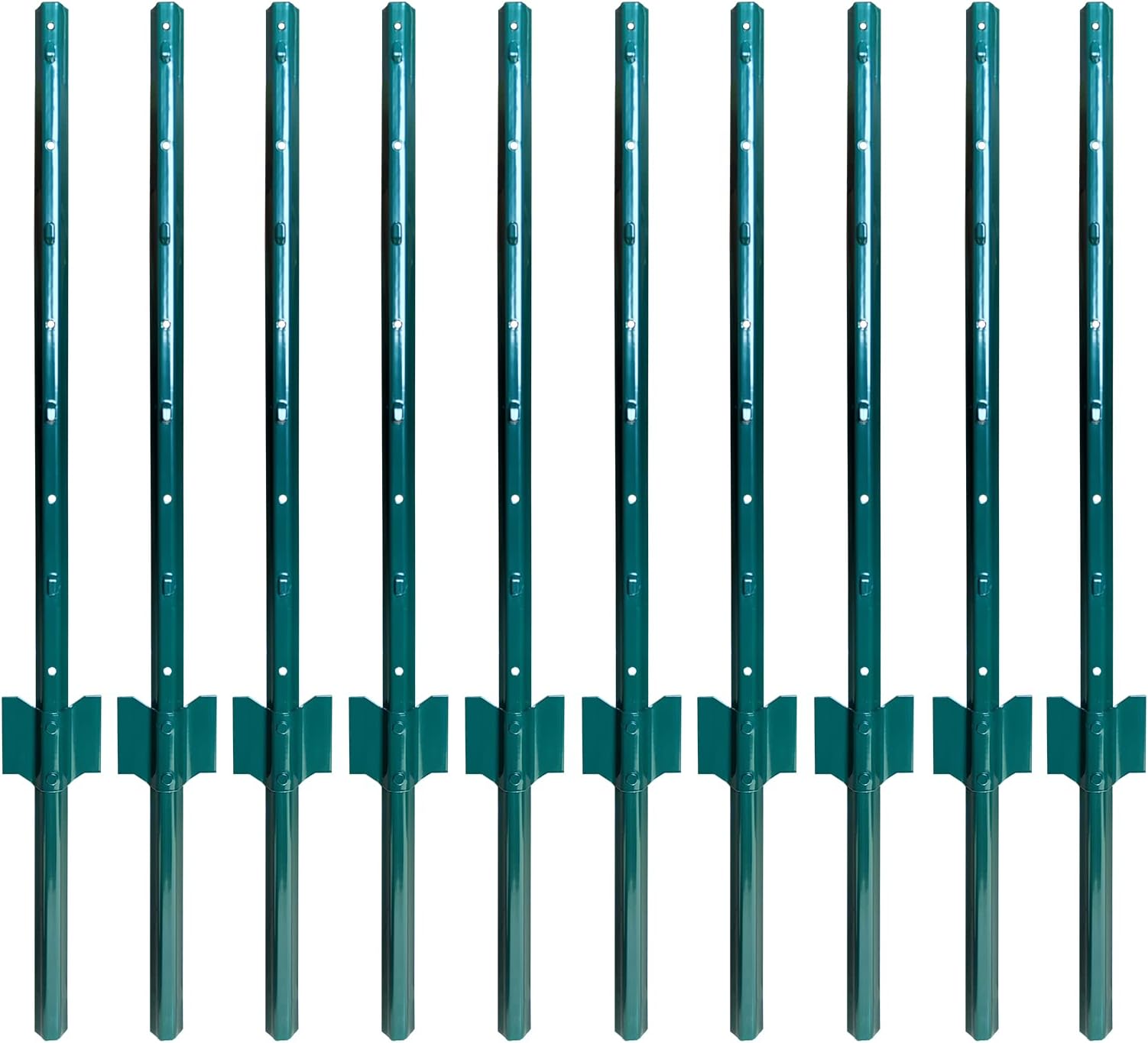 Amazon.com : BRRIY 3-4-5-6-7 Feet Metal Fence Post,5 Feet 10 Pack Heavy ...