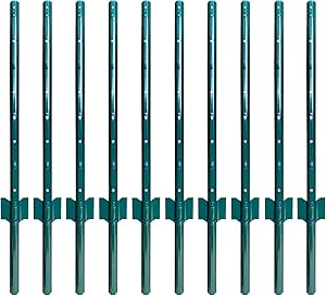 Amazon.com : ARIFARO Sturdy Duty Metal Fence Posts 3 Feet,Pack of 10, 3 ...