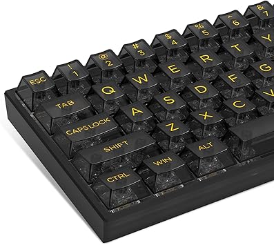 dagaladoo 140 Keys Black Clear Keycaps Full Set, Custom Cherry Profile ...