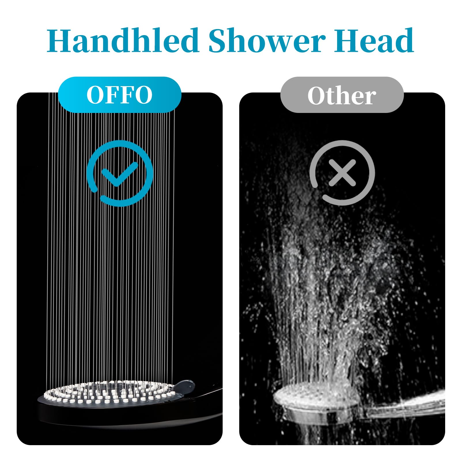 Snapklik.com : Matte Black Handheld Shower Head, 6-Mode High Pressure ...