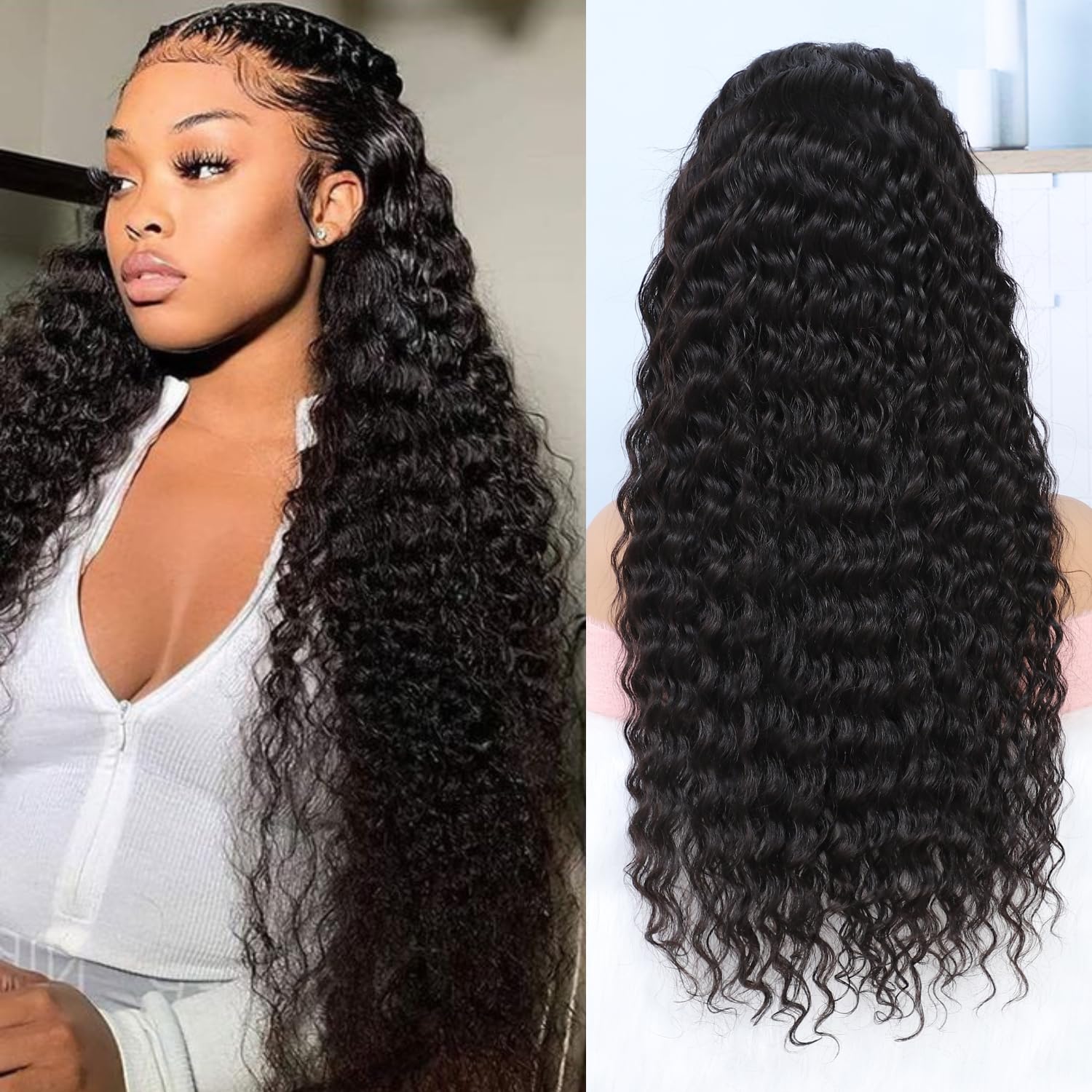 Amazon.com : tsiyu 26 Inch 13x6 Full Lace Front Wigs Human Hair Pre ...