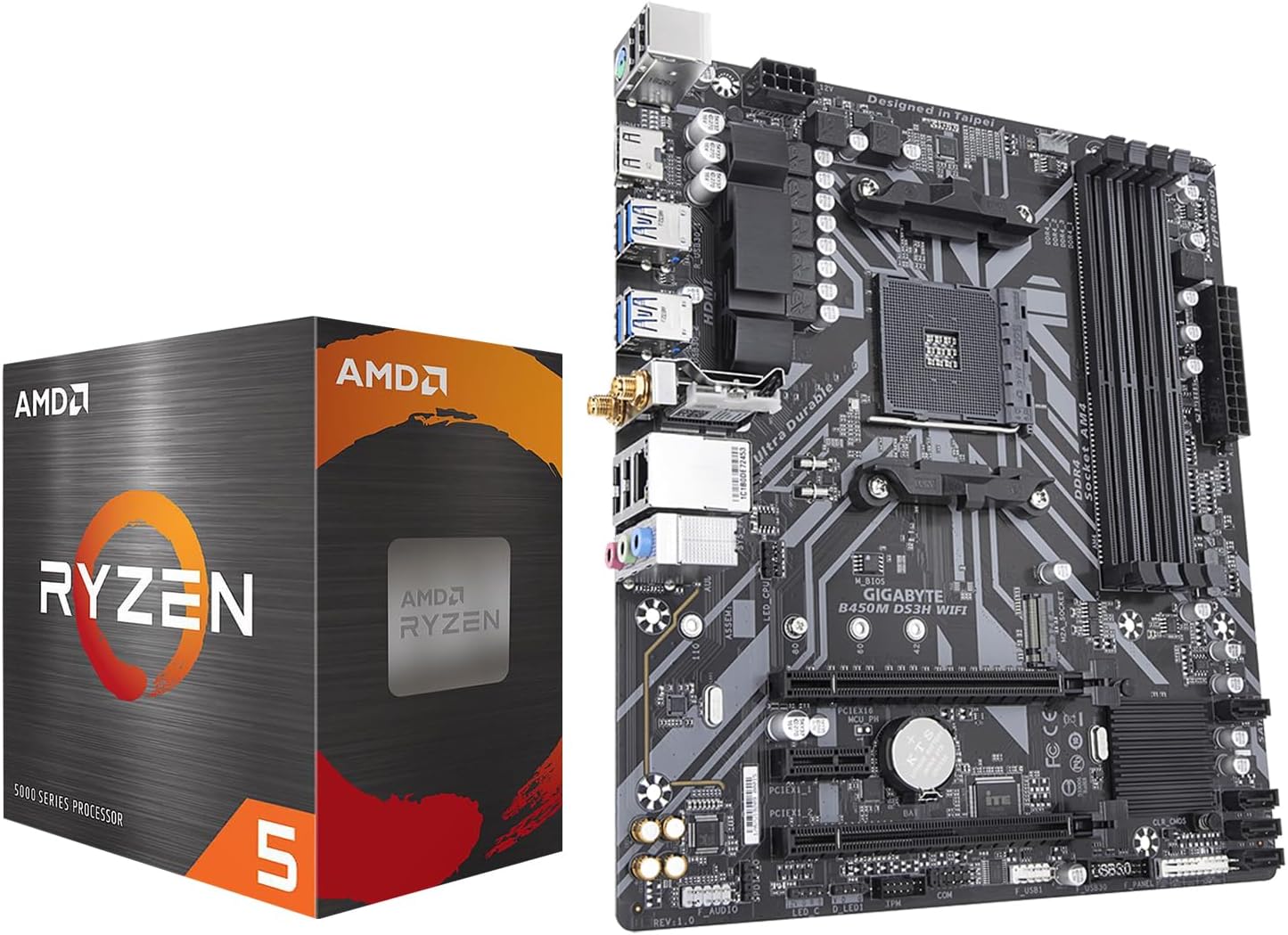 Amazon.com: AMD Ryzen 5 5500 6-Core, 12-Thread Desktop Processor + ASUS ...