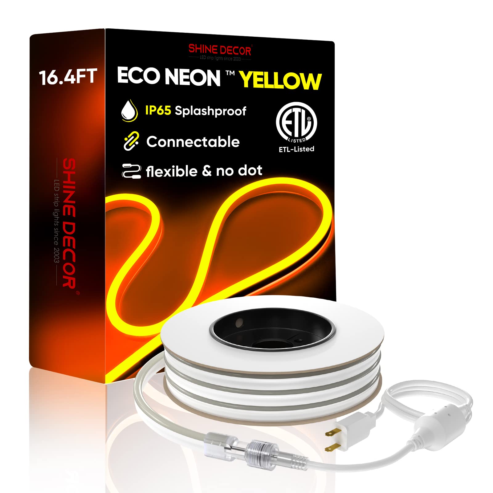 Amazon.com: Shine Decor LED Neon Rope Lights Connectable, 16.4FT ...