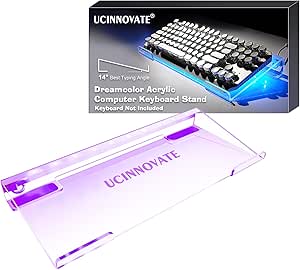 UCINNOVATE RGB Acrylic Computer Keyboard Stand, LED Backlit Keyboard ...
