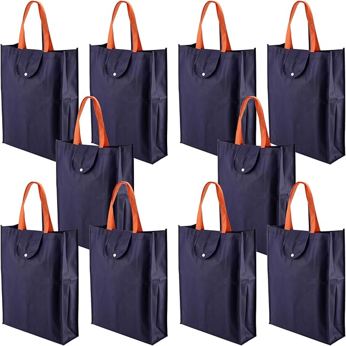 MOUYAT 10 Pack 35 x 12 x 45cm Reusable Shopping Bags, Large Grocery Bag ...