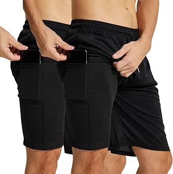LANBAOSI Mens 2 in 1 Running Shorts Compression with Phone Pocket 2 ...