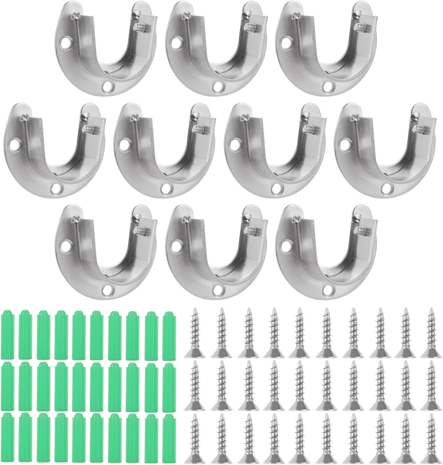 GBACHOOSE 10 Pcs Flange Rod Holder, 28mm Stainless Steel Closet Pole ...