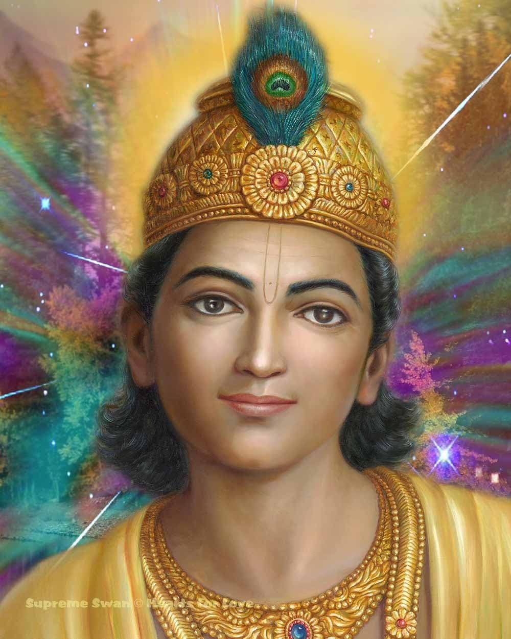 Amazon.com: Supreme Swan Bhagavan Sri Krishna Art Print - Available in ...