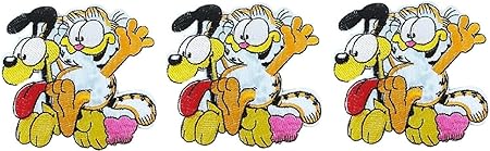 Amazon.com: Garfield Riding Odie The Dog 4" Wide Embroidered Iron on ...