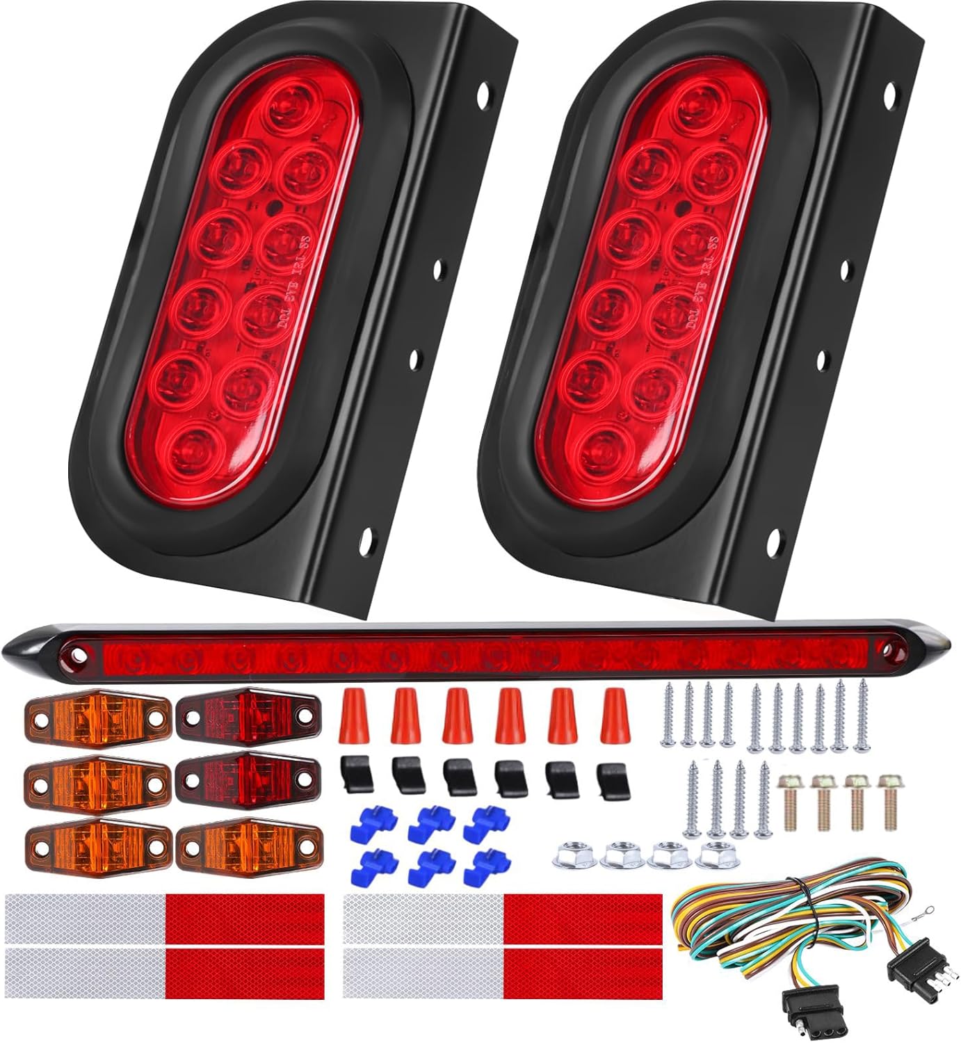 Amazon.com: EXERAUO 6 Inch Oval Led Trailer Lights Kit with Mounting ...