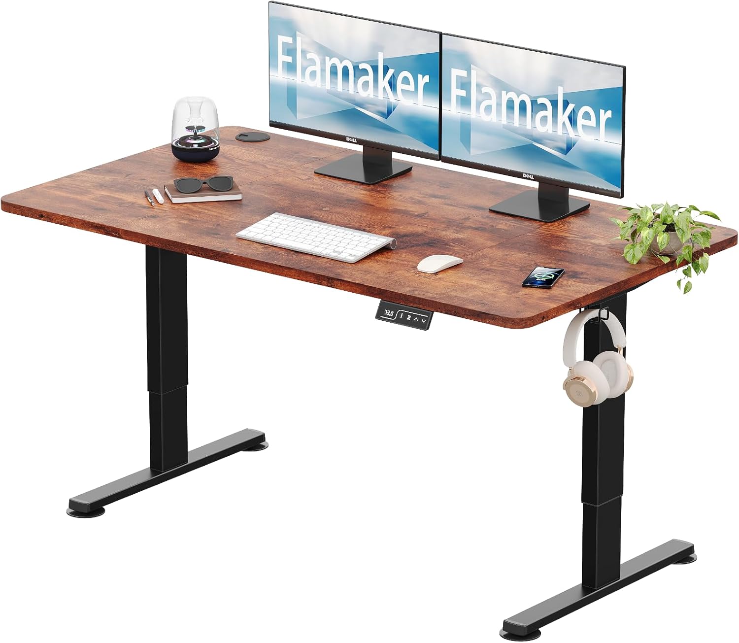 Flamaker Electric Standing Desk 120x60cm,Height Adjustable Desk with ...