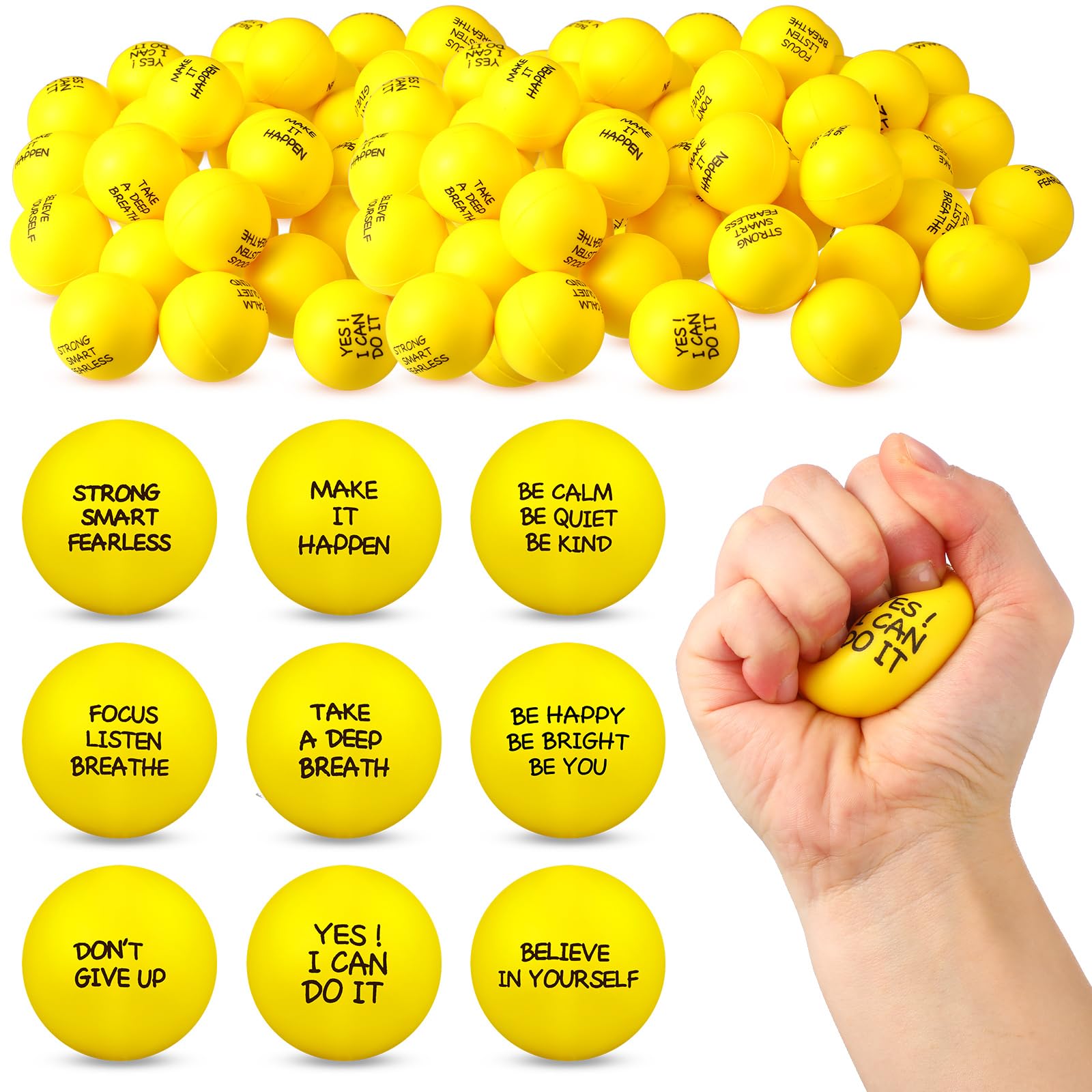 Amazon.com: Shappy 72 Pcs Inspirational Stress Relief Balls ...