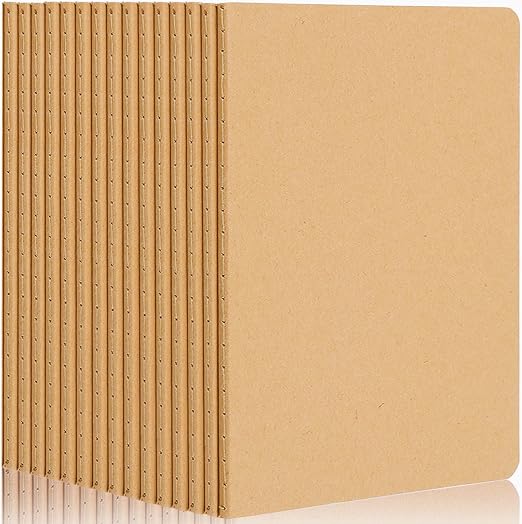 Amazon.com: PLMMOUT 15 Pack Unlined Kraft Paper Notebooks : Arte y ...