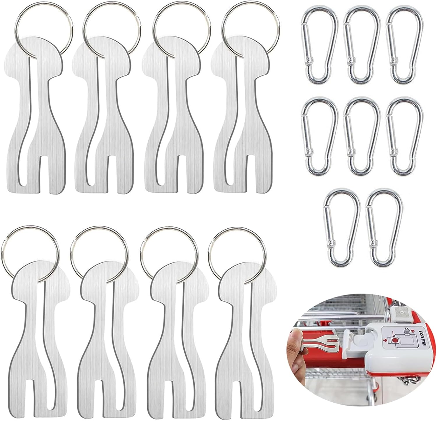 Pack of 8 Shopping Trolley Tokens, Shopping Trolley Token, Removable ...