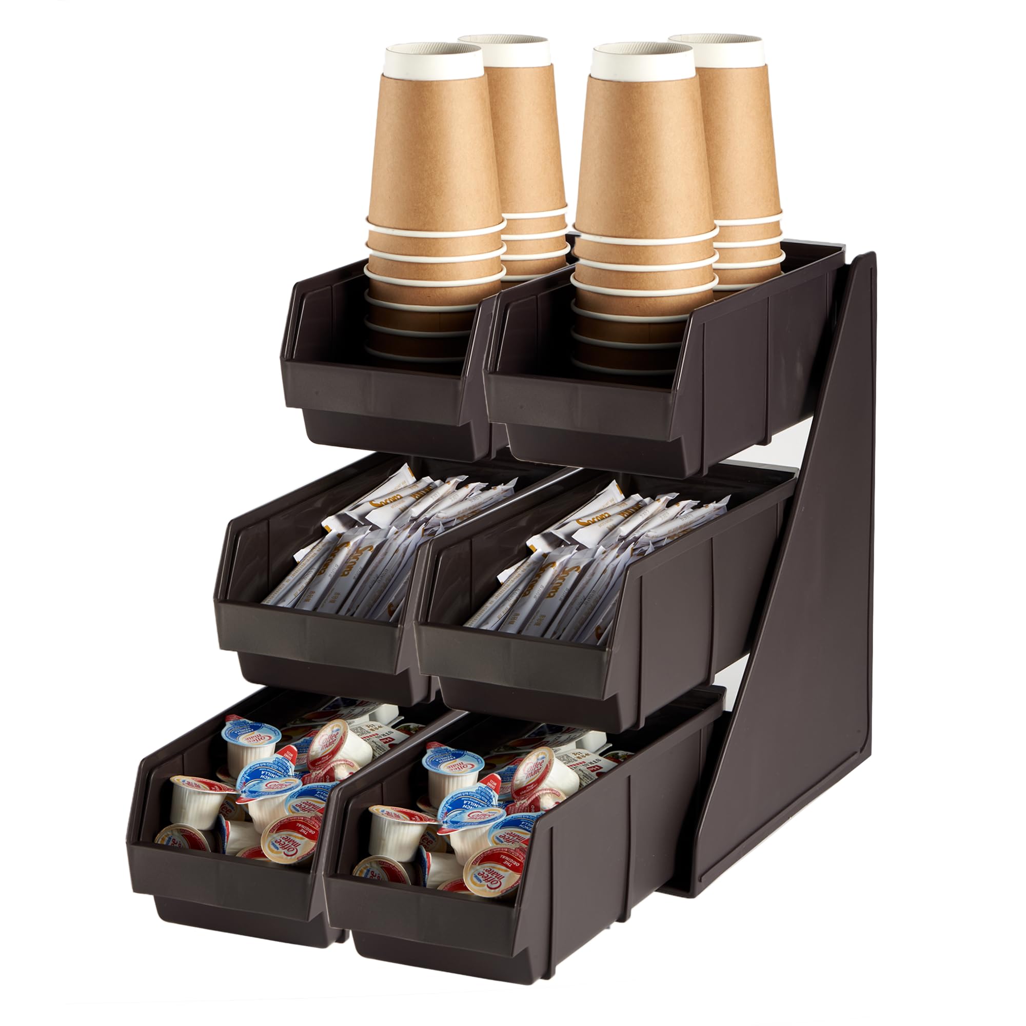 Amazon.com: CURTA Brown Self Serve Condiment Bin Stand Set, Removable ...