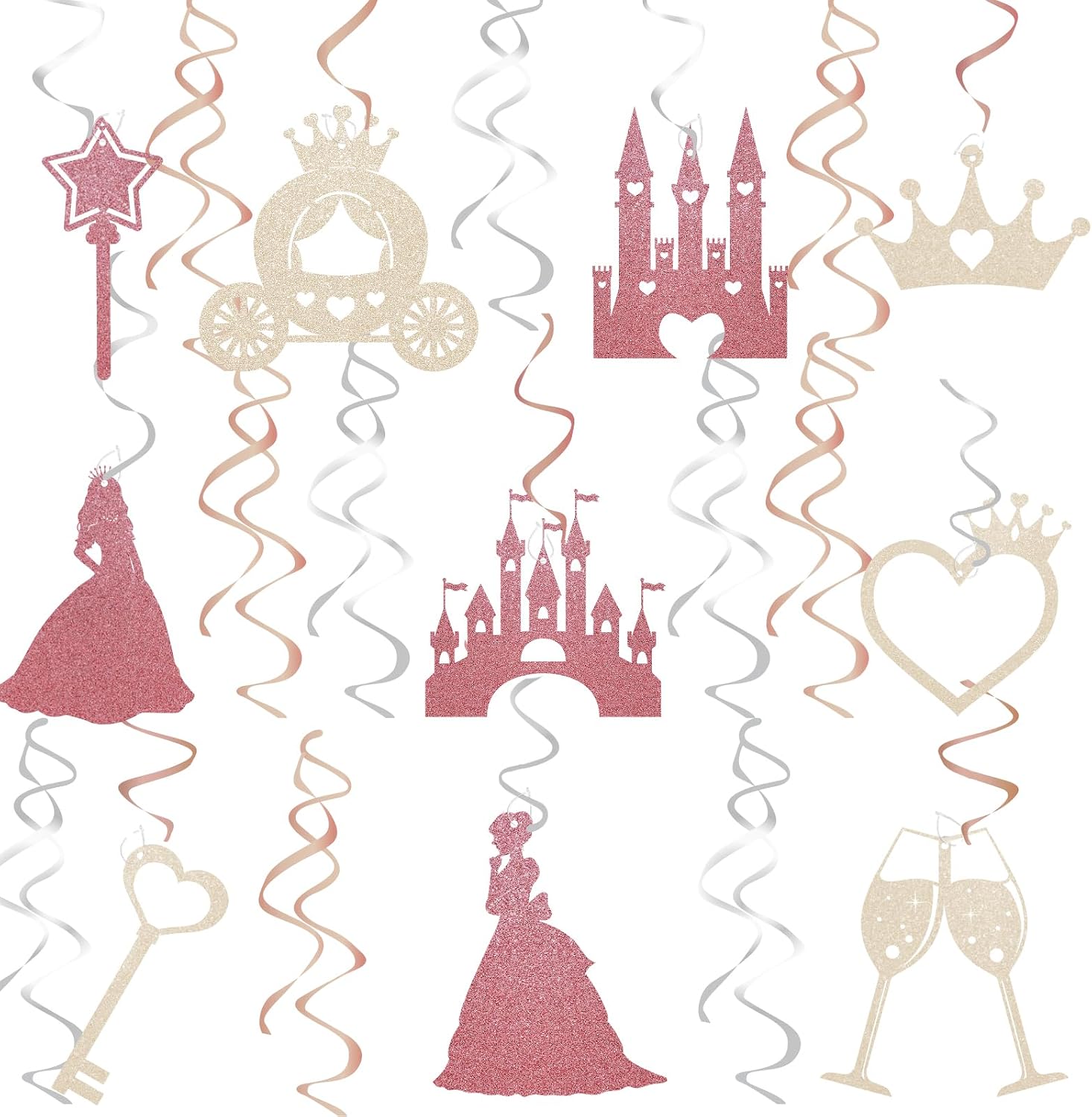 Amazon.com: 20PCS Princess Hanging Swirl Decorations, Four Ever a ...