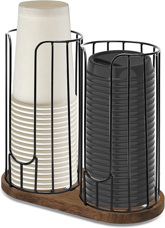 Amazon.com - Tanggiteck 2-Compartment 18oz Coffee Cup Dispenser Rack ...