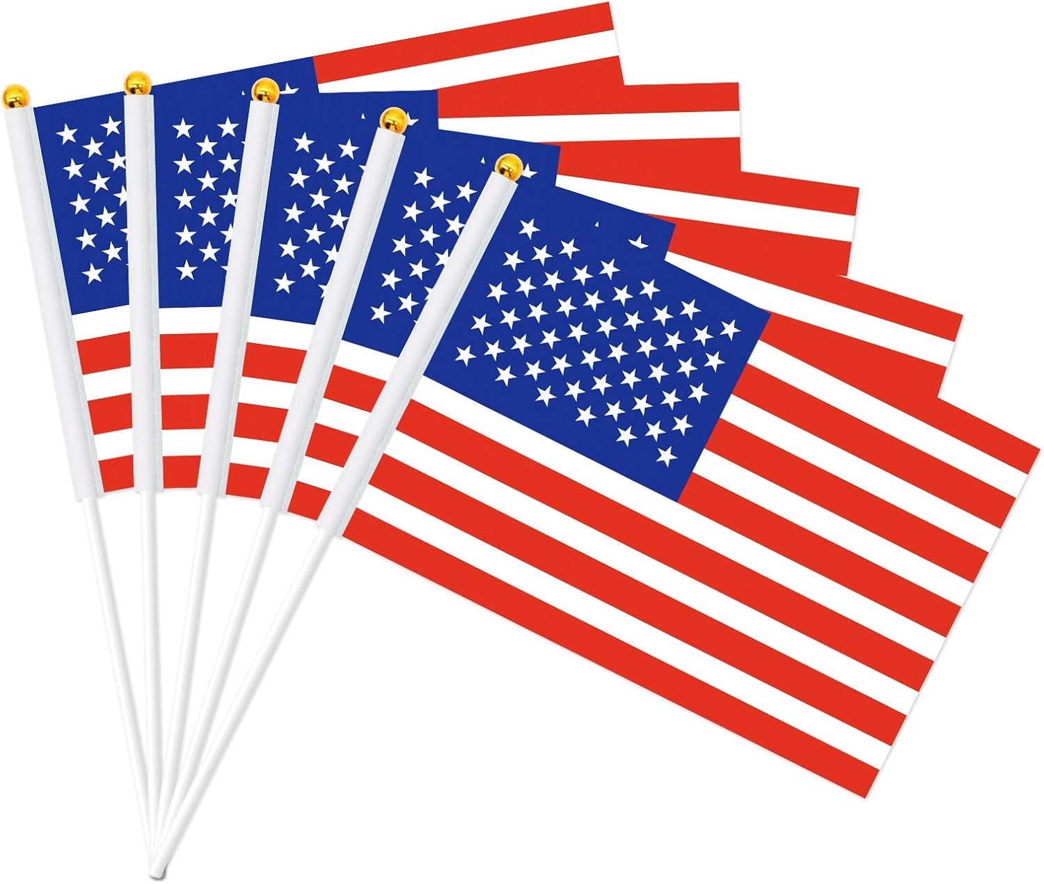 Amazon.com : 20 Pack Small USA Flag Stick 5'' x 8'' - Handheld Waving ...