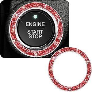 Amazon.com: SHMZK Car Bling Crystal Rhinestone Engine Start Ring Decals ...