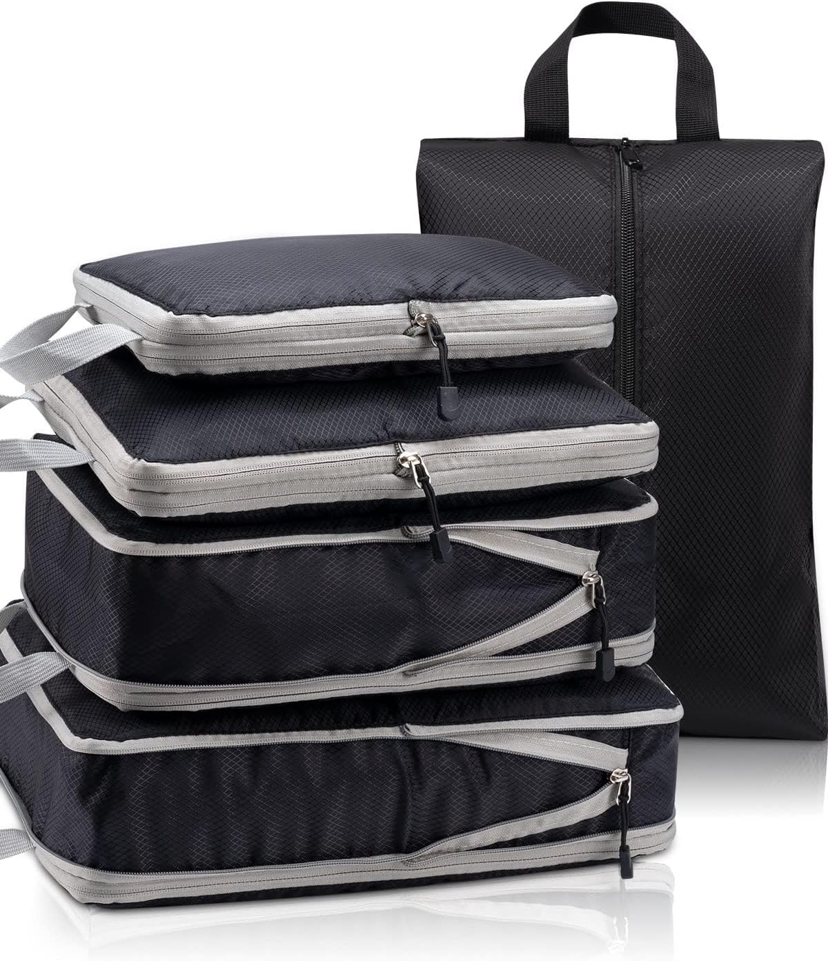 Meowoo Compression Packing Cubes 5 Set, Ultralight Expandable Packing ...