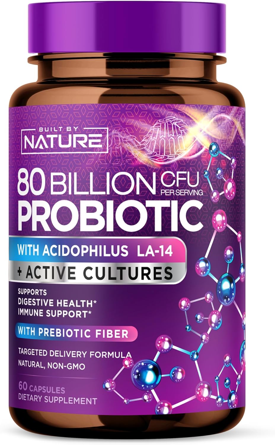 Amazon.com: 80 Billion CFU Probiotic - Daily Digestive Gut Health ...