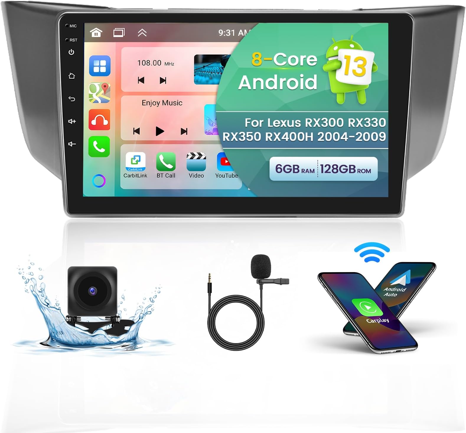 Amazon.com: Roinvou 8 Cores 6+128G Android Radio Upgrade for Lexus ...