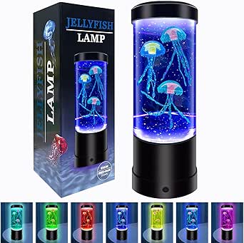 Jellyfish Lamp,7 Color Changing Aquarium Light,USB/Battery Bubble ...