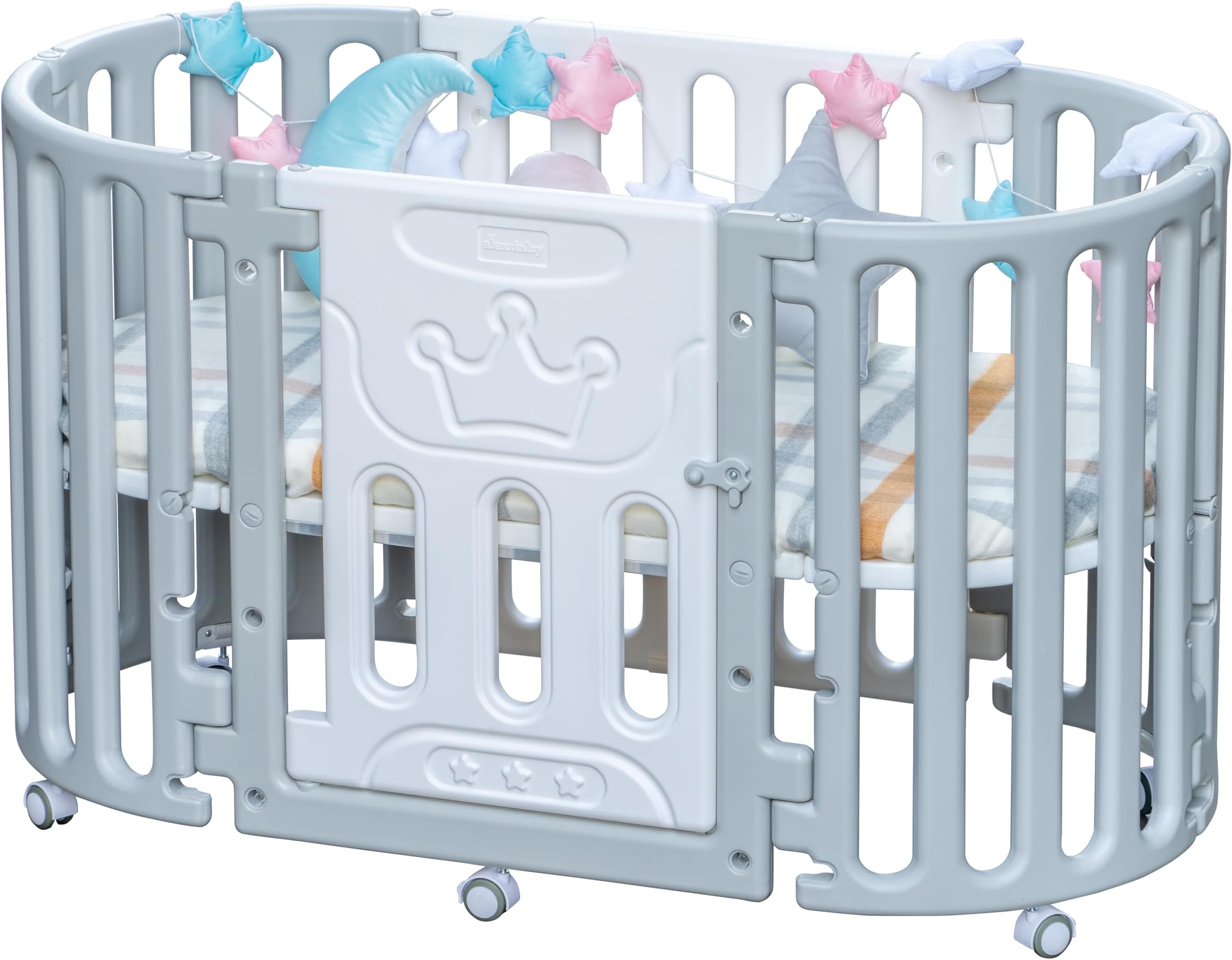 Buy Fisher-Price Joy Baby Wooden Crib/Baby Cot (White, with Mattress ...