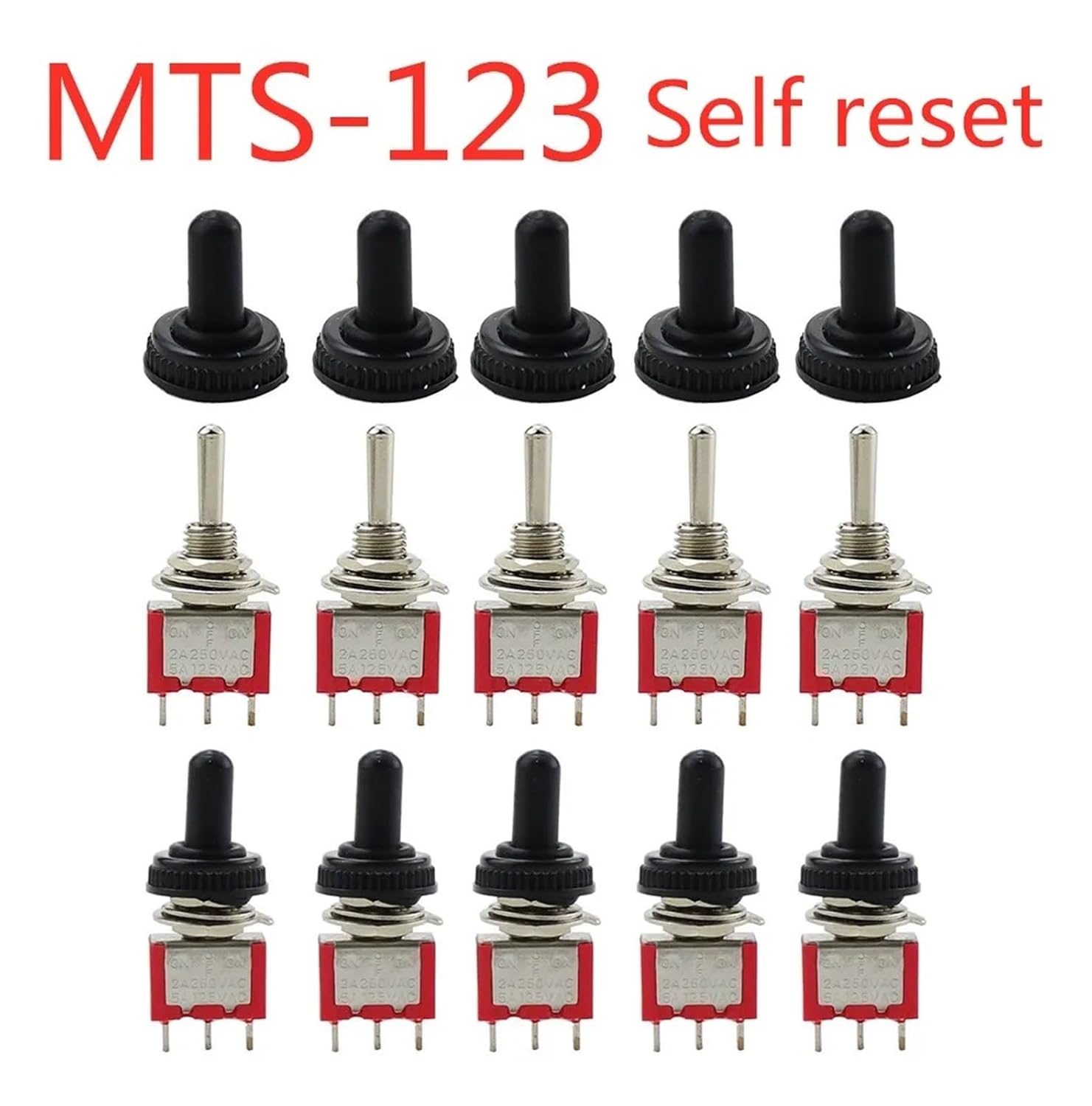EKINS 5pcs 10pcs 6mm Button Switch red mts-123 Double Side Reset Moving ...