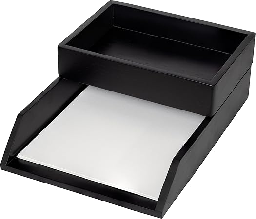 Amazon.com: Demigo Desk Organizer Letter Tray Set of 2, Acacia Wood ...