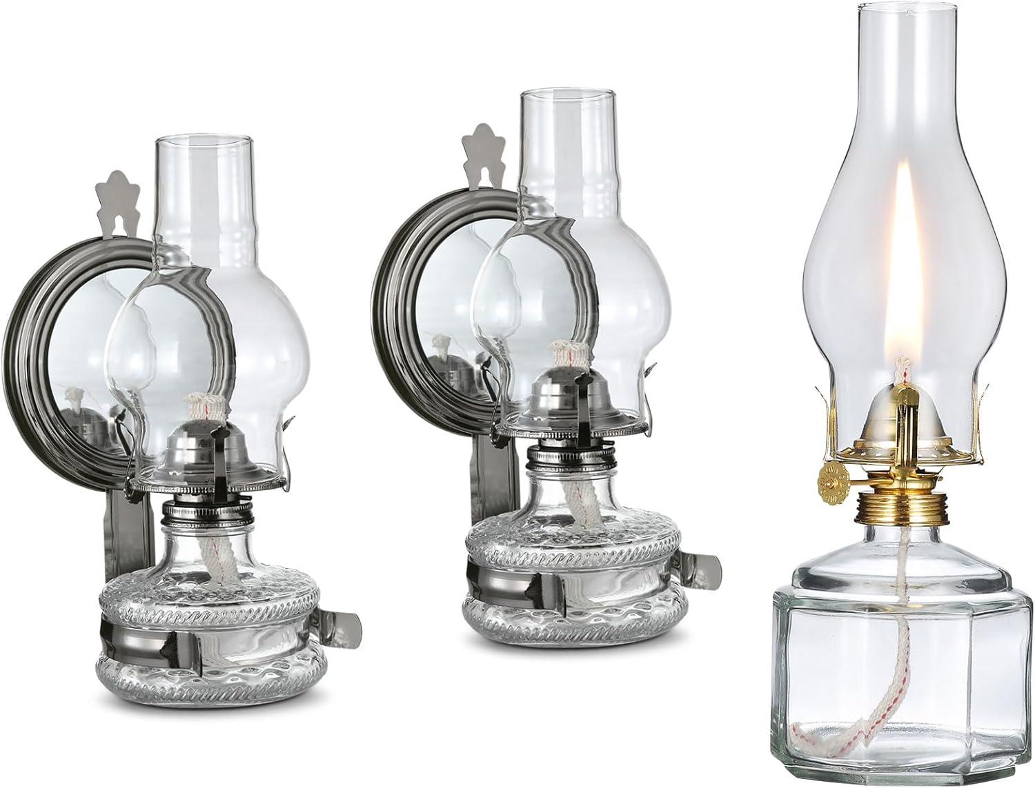 Amazon.com: DNRVK Large Clear Oil Lamp Lantern Chamber Wall Kerosene ...